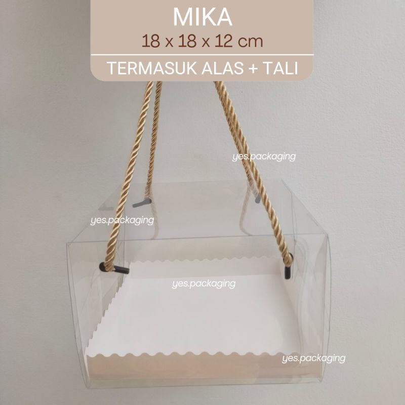 Jual [18x18x12cm] MIKA TALI Box Kotak Mika Handle Tali Clear Transparan ...