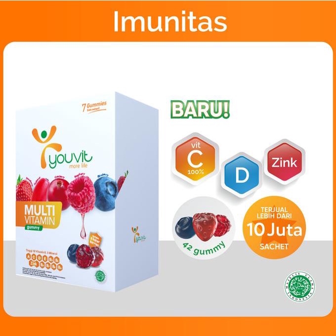 Jual Youvit Multivitamin Dewasa 6 Sachet Vit. C, D, Zink & Superberries | Shopee Indonesia