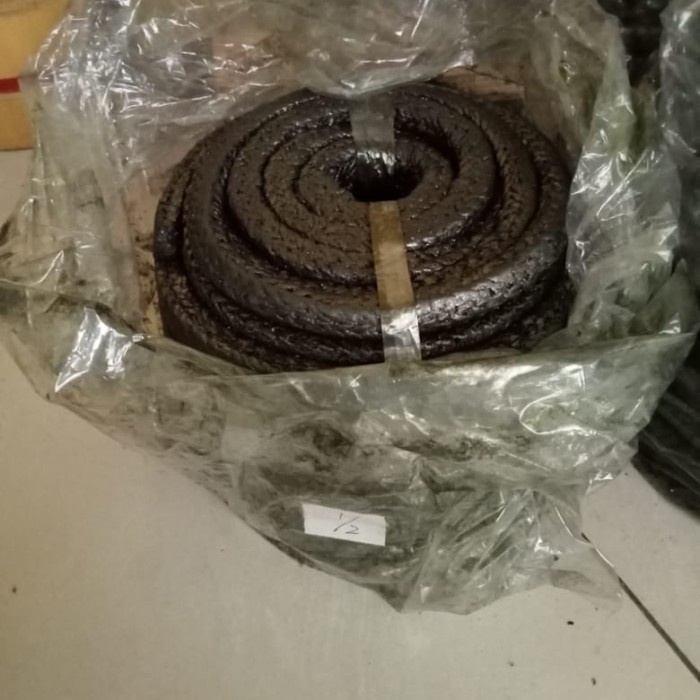 Jual Rames Packing Gland Asbes Seal Packing Rames 1/2 inchi 13 mm hitam ...