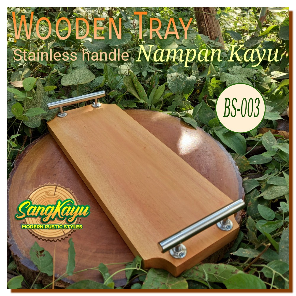 Jual Nampan nampan kayu 40x15cm BS-003 Wooden Tray nampan saji serving ...