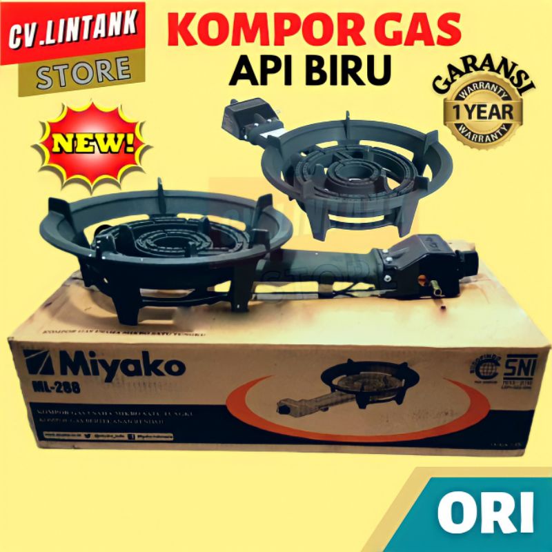 Jual Kompor Gas Komersil 1 Tungku Miyako ML-288 Kompor Komersial Tekanan Rendah Api Besar Besi ...
