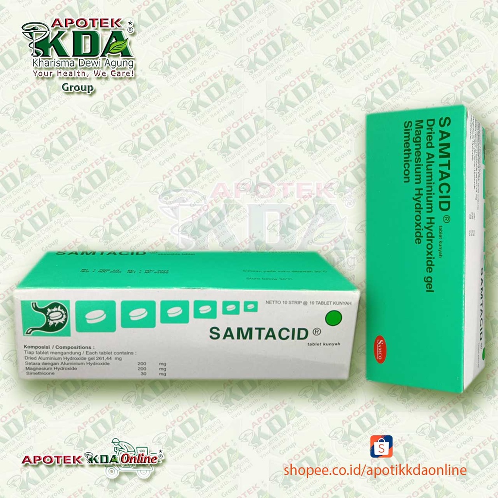 Jual SAMTACID 1 BOX TABLET KUNYAH | OBAT SAKIT MAAG | Shopee Indonesia