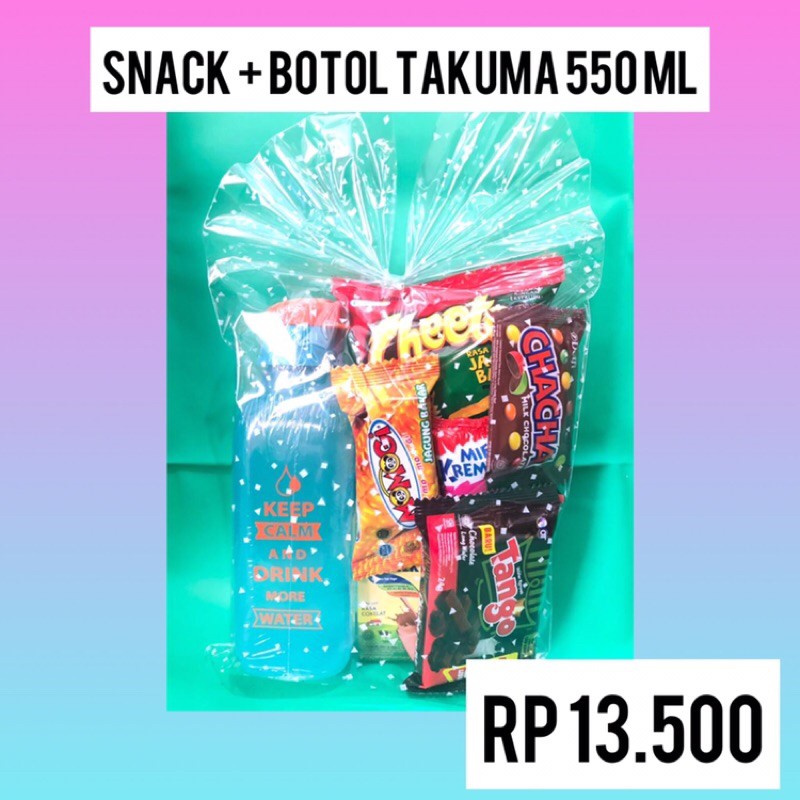 Jual Snack + Botol Takuma Persegi 550 ml (B) | Shopee Indonesia