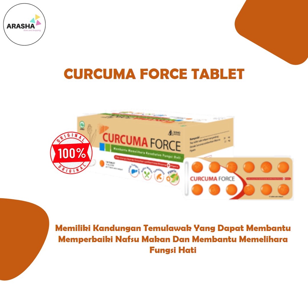 Jual CURCUMA FORCE TABLET Suplemen Nafsu Makan/Suplemen Hati/Sistem ...