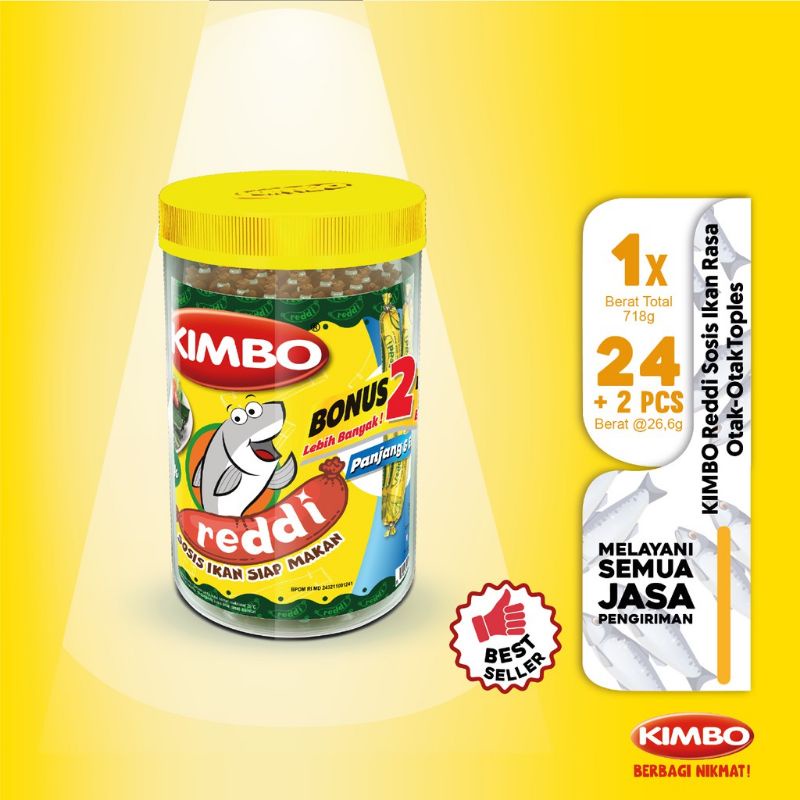 Jual KIMBO reddi Sosis Ikan rasa Otak-Otak 1 Toples 26 pcs | Shopee ...