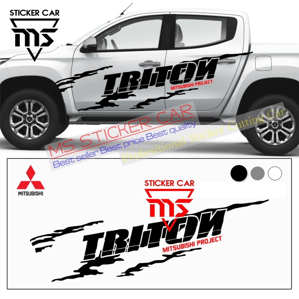 Jual cutting sticker stiker mobil mitsubishi triton strada side body ...