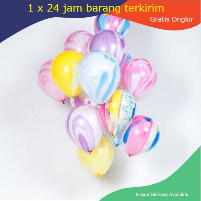 Jual Balon Latex Motif Marble / Balon Karet Motif Kelereng murah ...