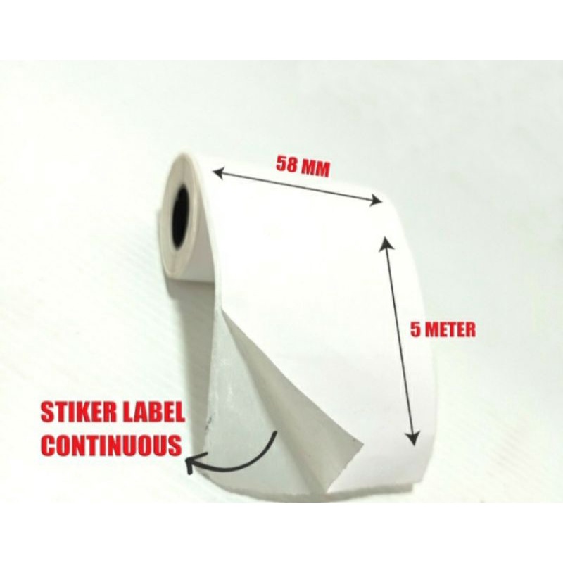 Jual label printer thermal sticker 58 x 5 meter label sticker ...