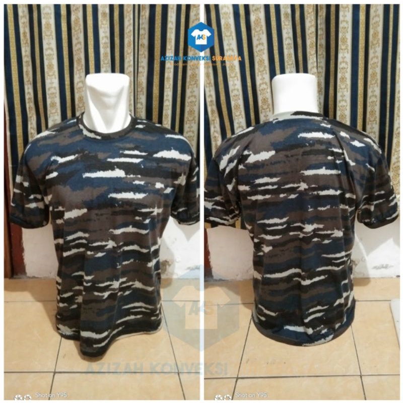 Jual Kaos Loreng TNI AL/ Kaos Oblong loreng | Shopee Indonesia