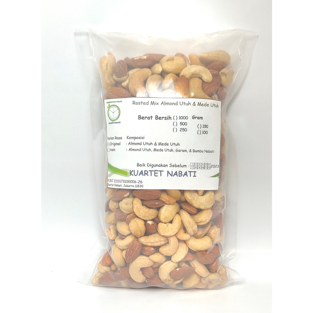 Jual 500gr Mix Roasted Almond Utuh dan Mede / Cashew Utuh Varian Rasa ...