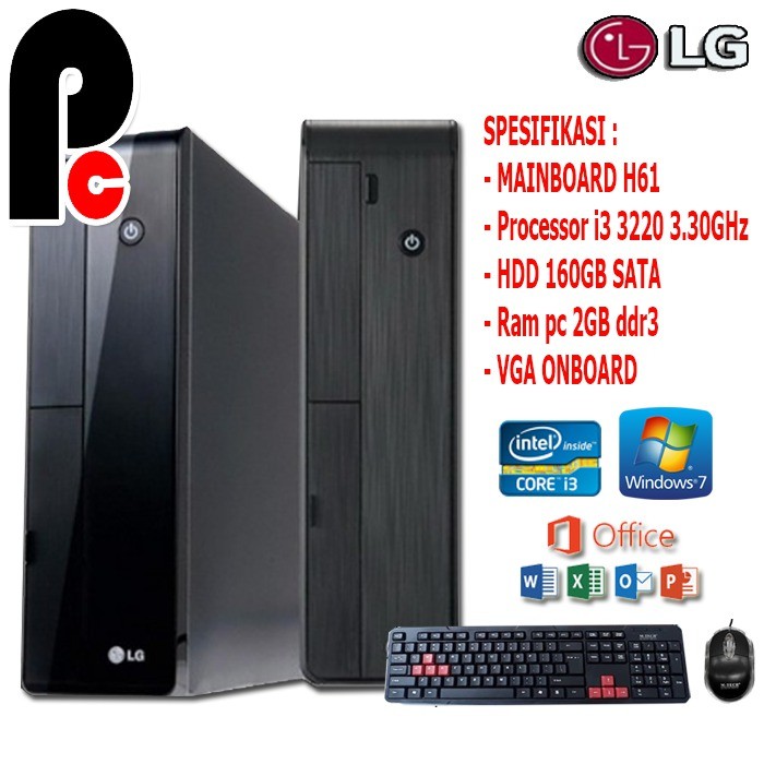 Jual PC KOMPUTER BUILD UP LG SLIM I3 OFFICE/ SEKOLAH SIAP PAKAI ...