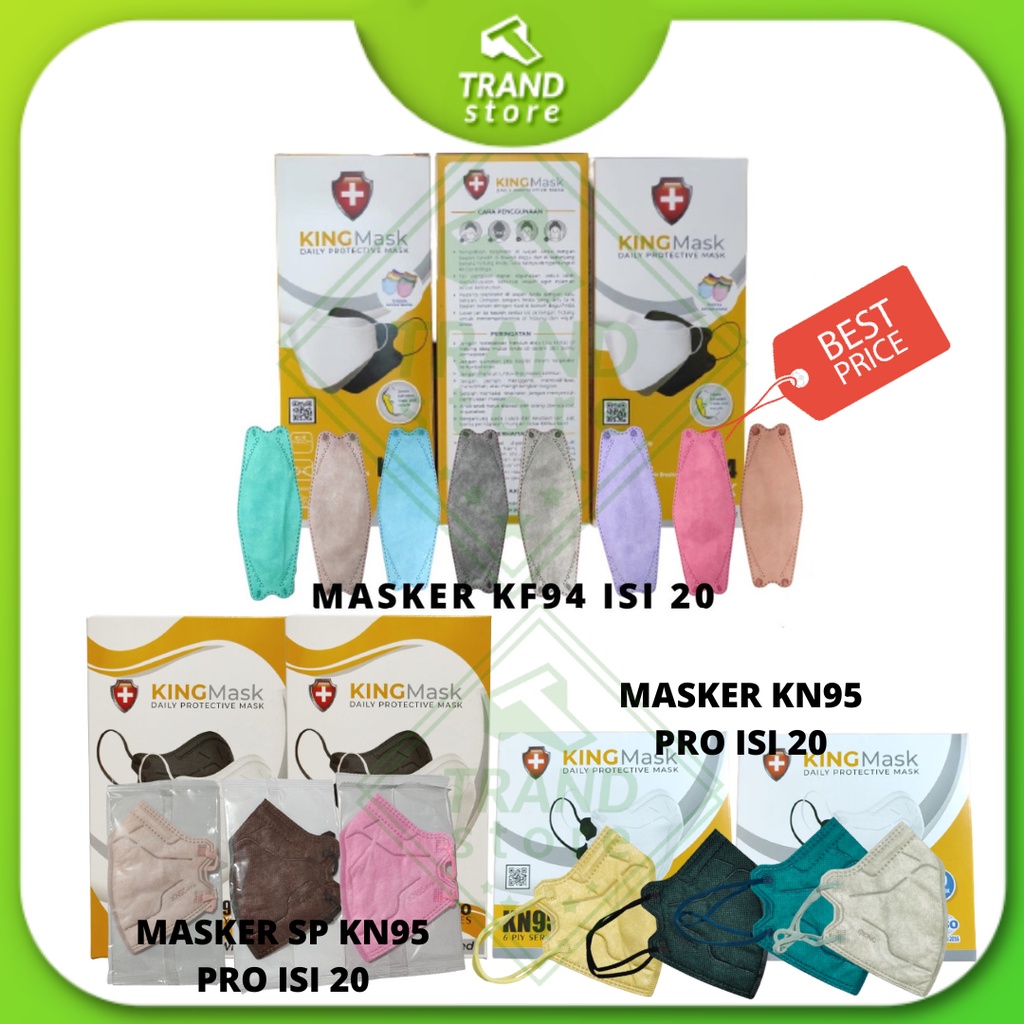 Jual Masker KINGMask 20 Pcs Tali Sewarna 4 Ply Kemenkes Kf94 4Ply Medis | Shopee Indonesia