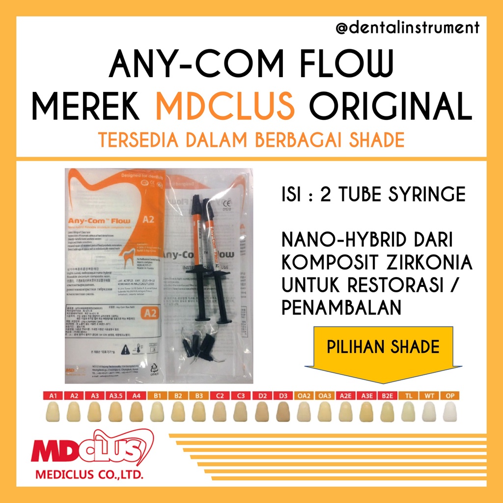 Jual Komposit Any Com Flow Light Cured Nano Hybrid Composite Anycom ...
