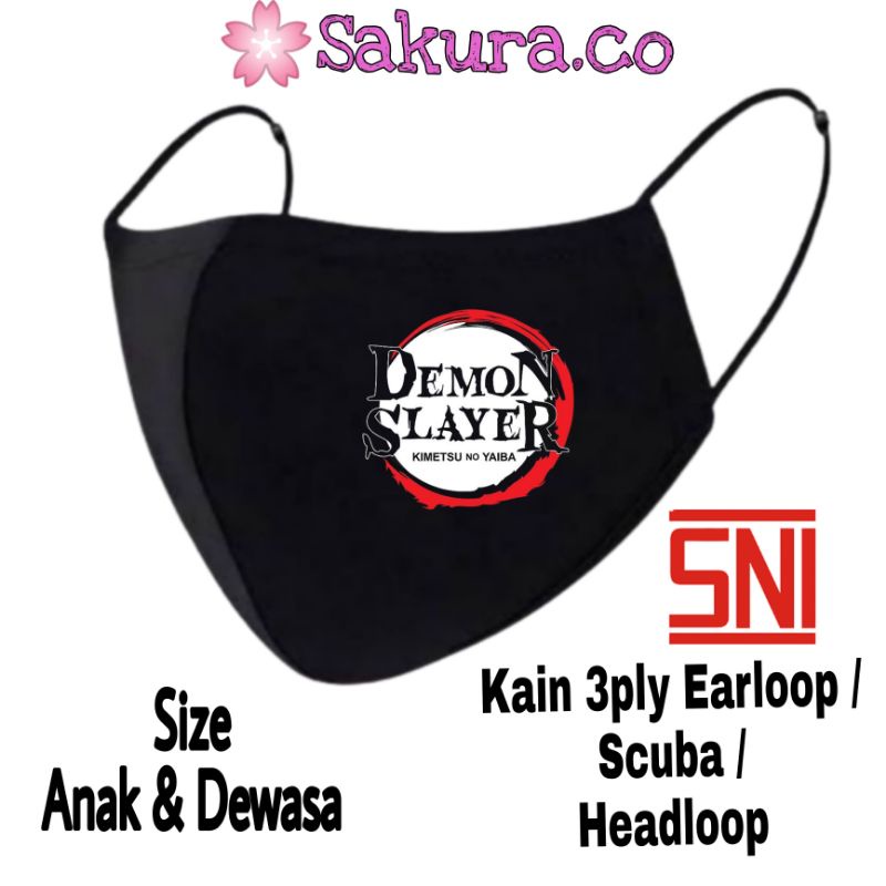 Jual Masker Kain 3ply Anime KIMETSU NO YAIBA DEMON SLAYER manga otaku ...