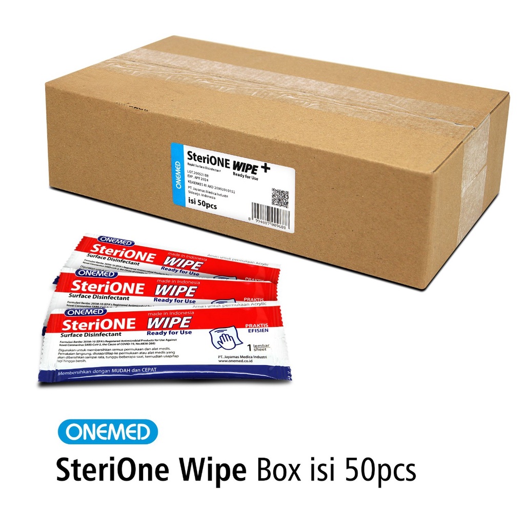 Jual Sterione Wipe RTU Tissue Desinfektan OneMed Box Isi 50pcs OJ ...