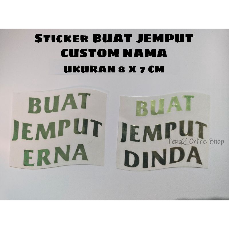 Jual STICKER BUAT JEMPUT CUSTOM NAMA WARNA GOLD ( 8X7 CM ) | Shopee ...