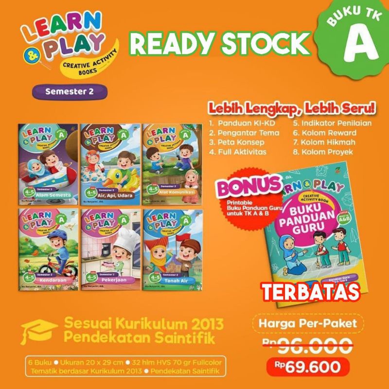 Jual kiddy.edustore - LEARN & PLAY TK A & B SEMESTER 2 (ISI 6 BUKU) | Shopee Indonesia