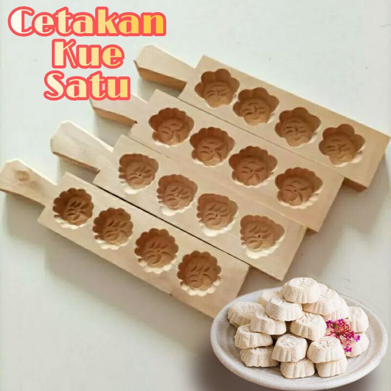 Jual Cetakan Kue Satu Motif 4 Lubang Bahan Kayu | Shopee Indonesia
