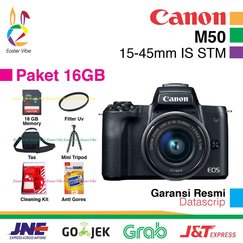 Jual CANON EOS M50 KIT LENS 15-45MM / CANON M50 PAKET 16GB KAMERA ...