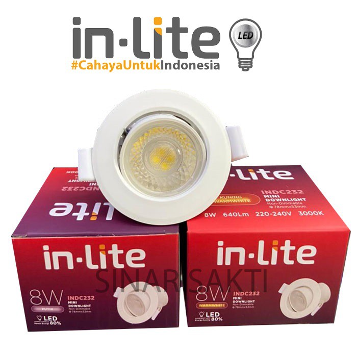 Jual INLITE Lampu Spotlight Led 8W Lampu Downlight Led IN-LITE 8 W ...