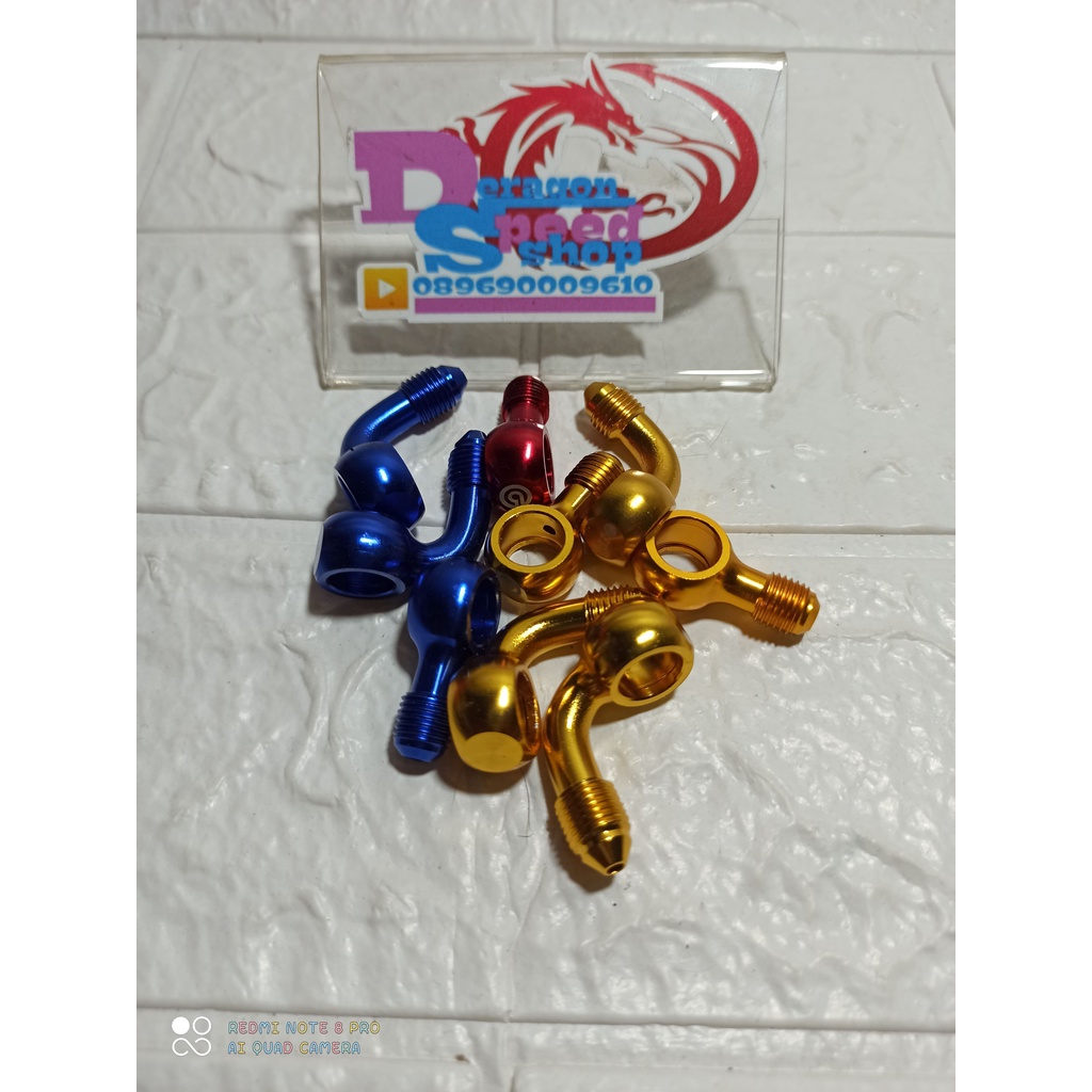 Jual banjo selang rem model lurus dan bajo L cnc warna | Shopee Indonesia