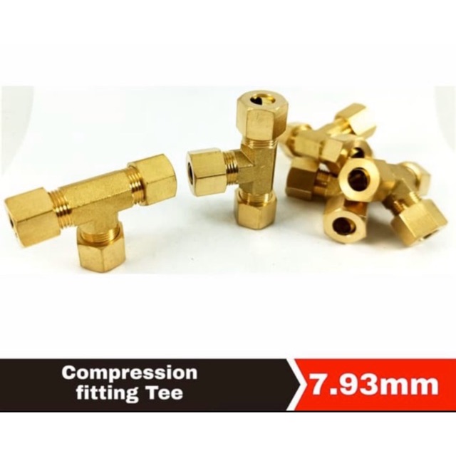 Jual Compression Fitting Nepel Sambungan Selang Tembaga Coupling Tee ...