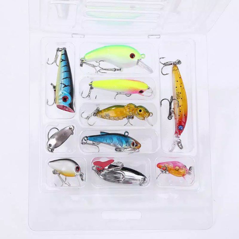 Jual 10PCS PAKET UMPAN PANCING / LURE KIT CASTING ULTRALIGHT MINI ...