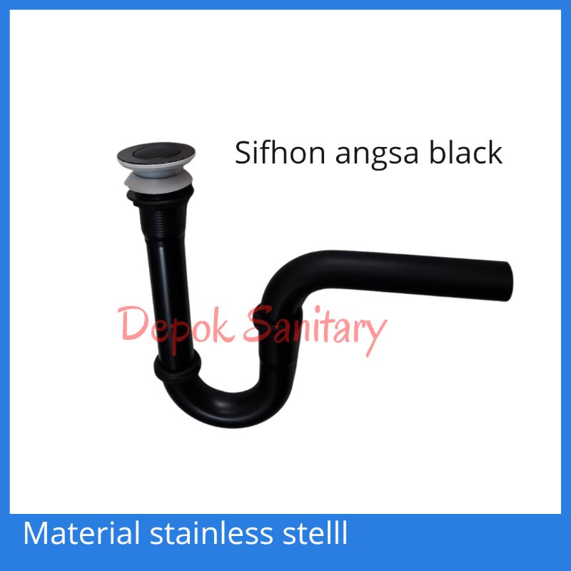 Jual Sifon sifhon washtafel angsa stainless black hitam model pencet ...