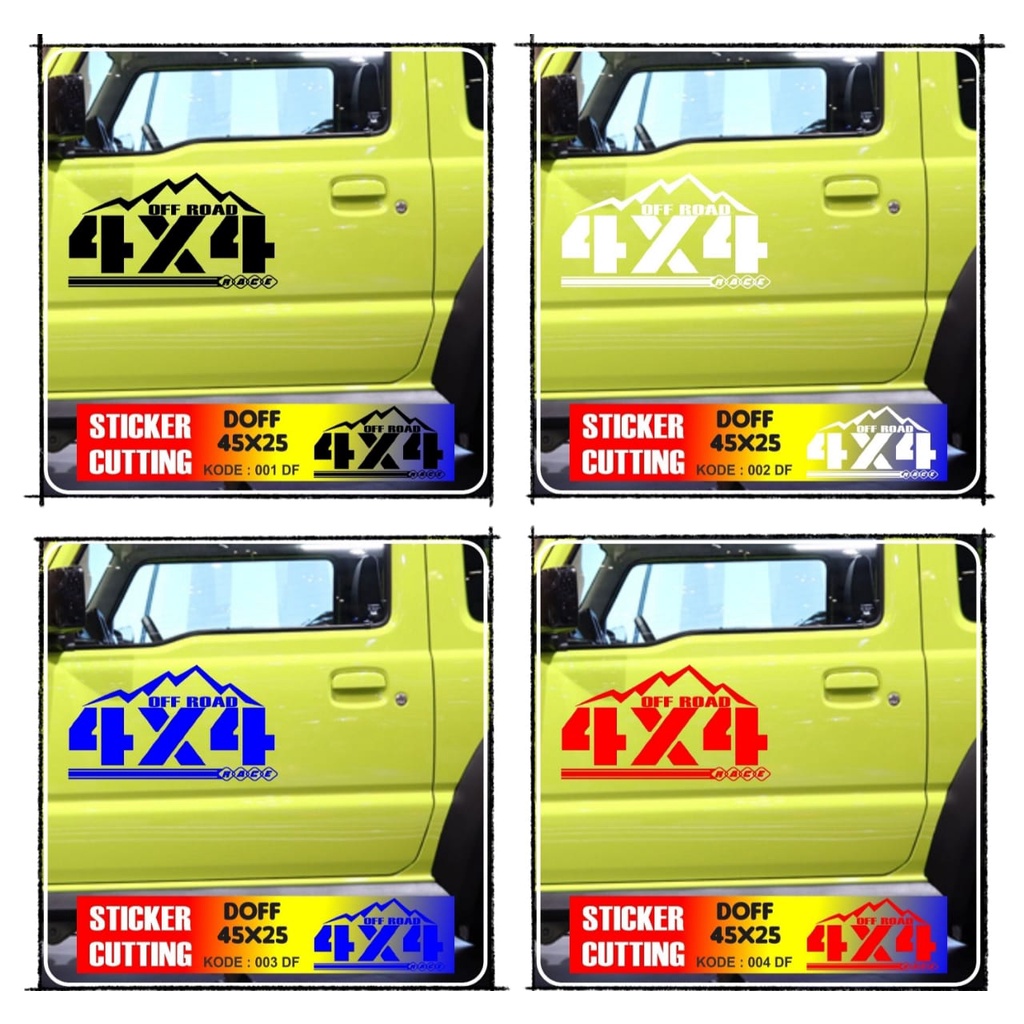Jual Stiker mobil stiker tulisan Sticker cutting body pintu mobil 4x4 ...