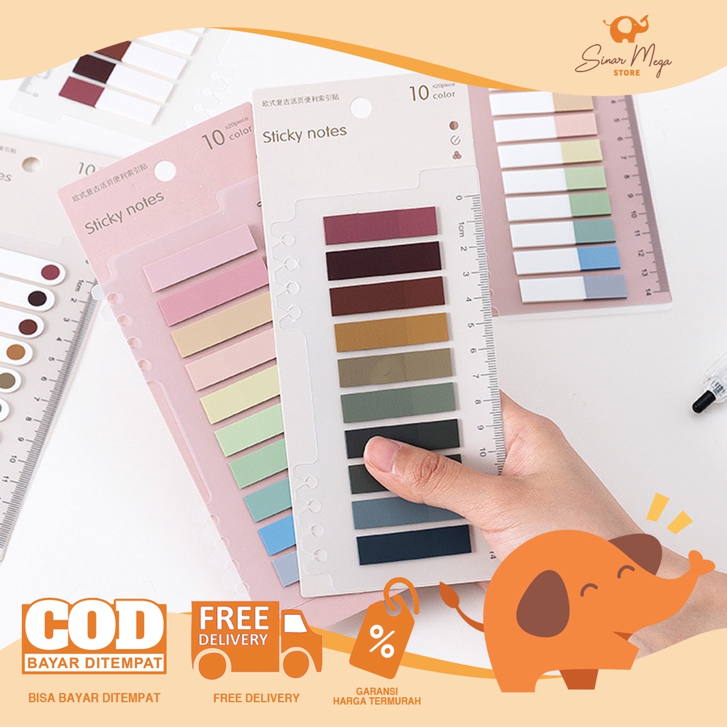 Jual Colorful 10 Bookside Label Sticky Notes / Stiker Penanda Pembatas ...