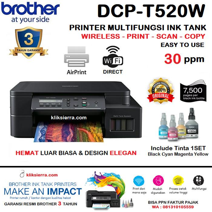 Jual Print | Brother Dcp-T520W Printer Ink Tank Colour Aio ...