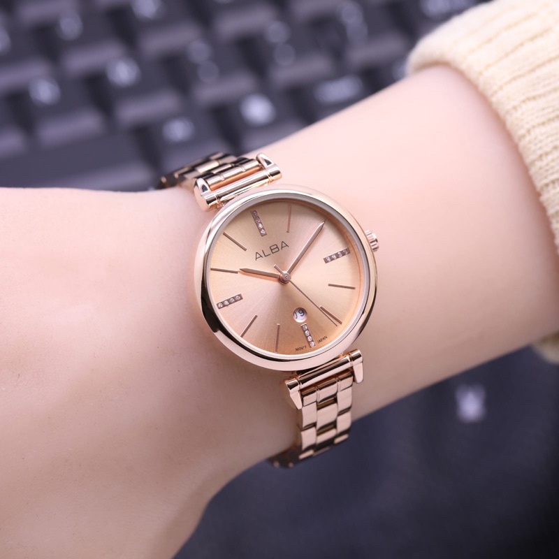 Jual Jam Tangan Wanita Alba Rantai Terbaru Tanggal Aktif Free Box & Baterai ( Bisa COD ) A1283 ...