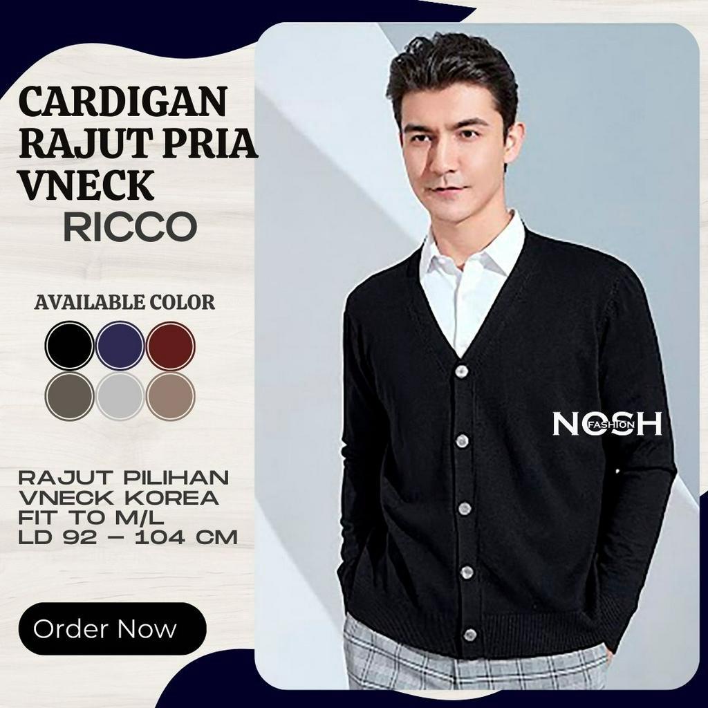 Jual Cardigan Pria Rajut VNeck Korea Style Kekinian Kardigan Rajut Size ...