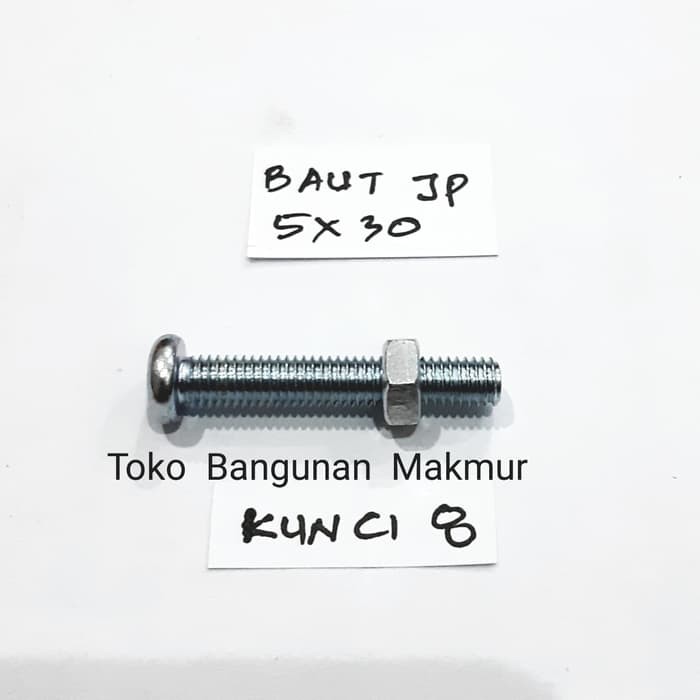 Jual Baut Putih 5x30 + Mur Baut Jp5x30 Kepala Obeng M5x30 M5 x 30 - isi 10 pcs | Shopee Indonesia