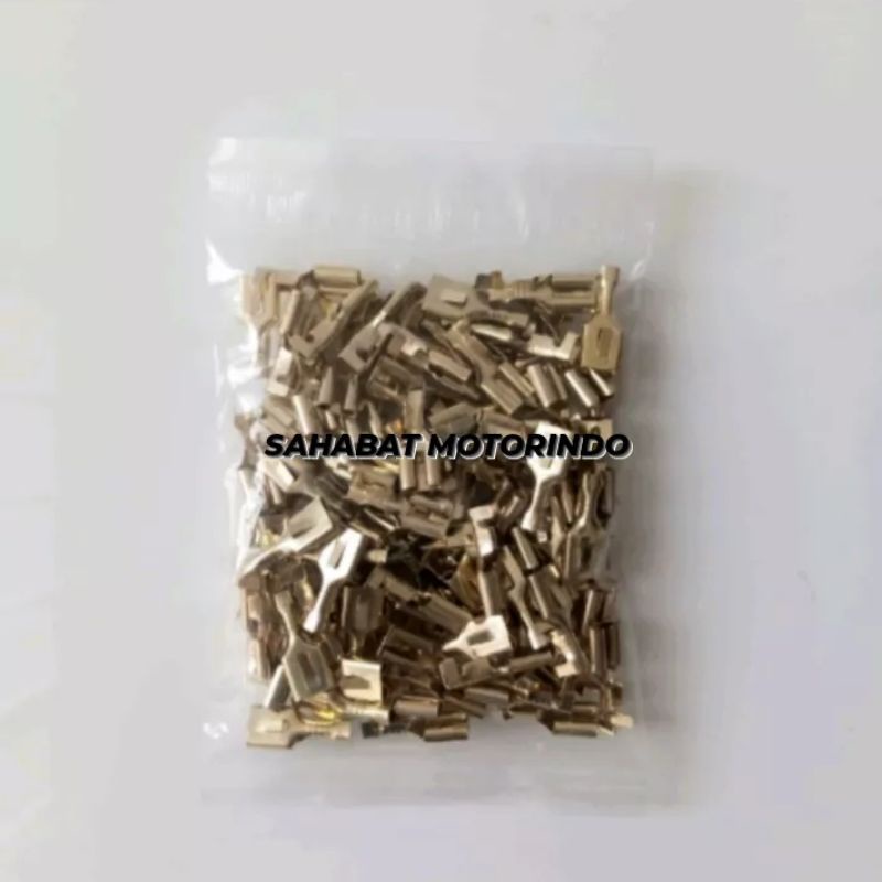 Jual Terminal Skun Sekun Kabel Gepeng Kuningan paket 100pcs | Shopee ...