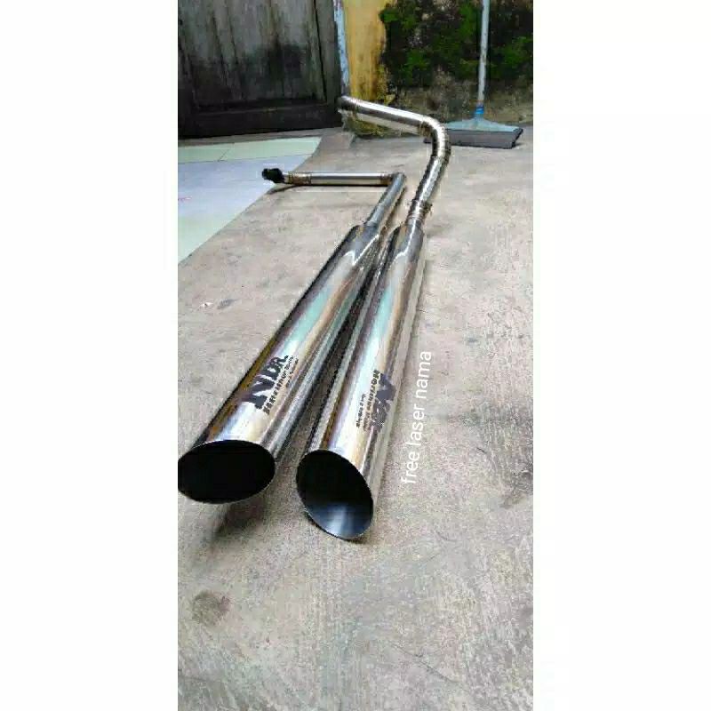 Jual knalpot custom kaisar ruby 250 dan 400 cc double silincer bambu ...
