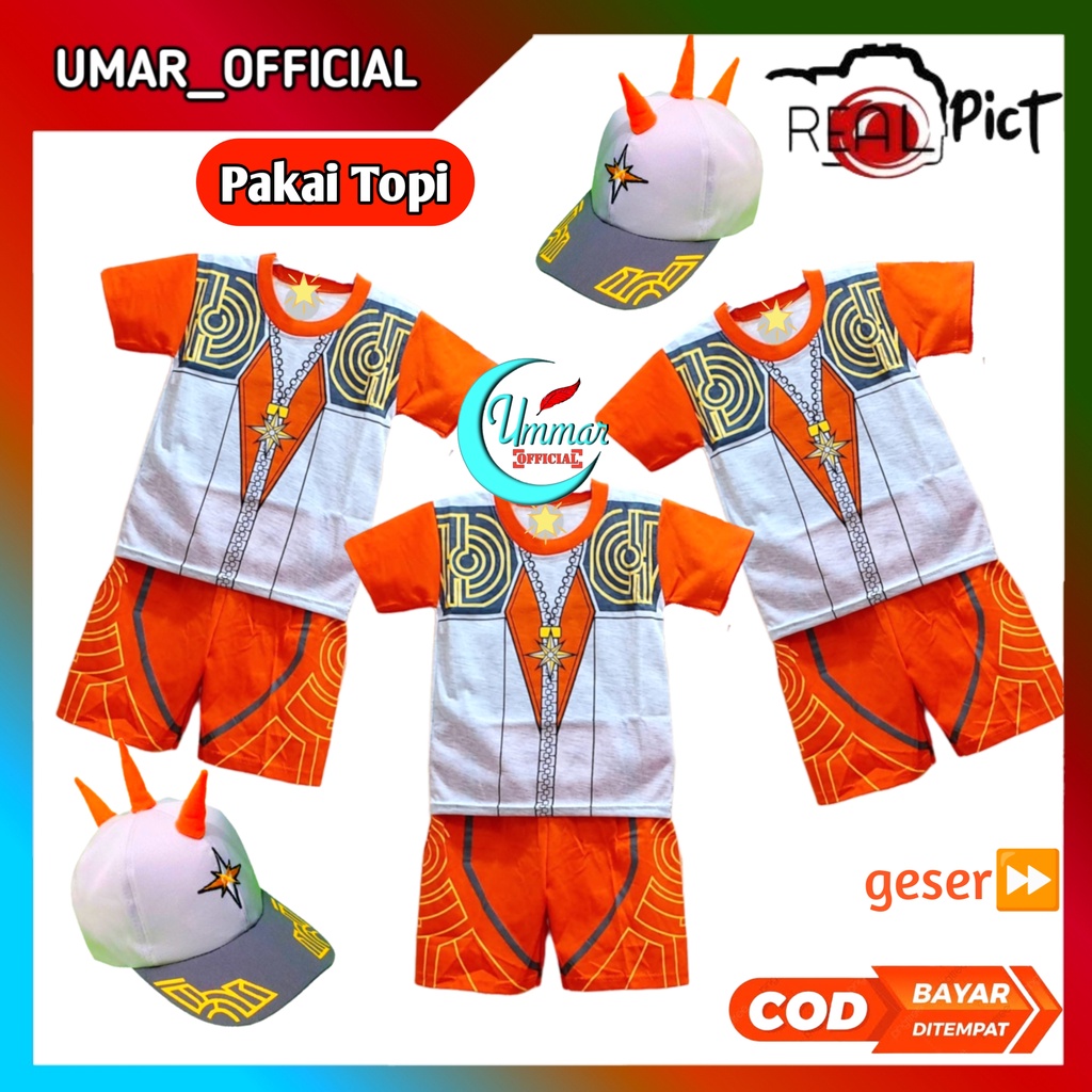 Jual STELAN KOSTUM BOBOIBOY SOLAR GRATIS TOPI TERMURAH / BAJU BOBOIBOY ...