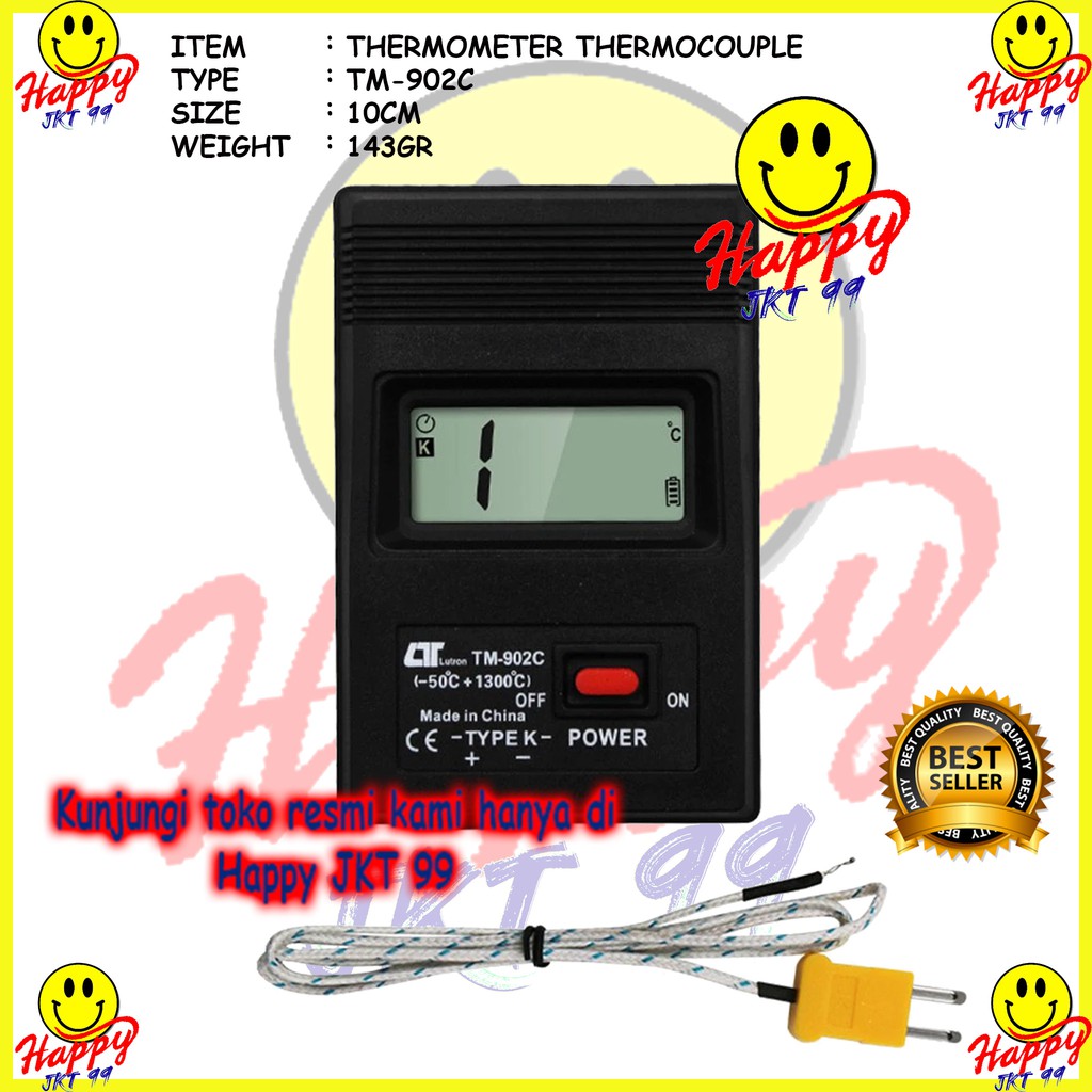 Jual [ HAPPY JKT 99 ] K-TYPE THERMOCOUPLE THERMOMETER DIGITAL LCD ...