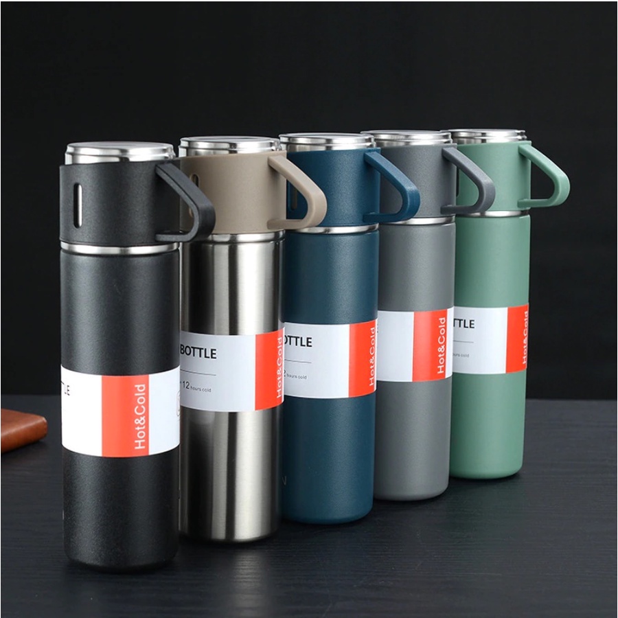 Jual Termos Sultan Vacuum Flask Set / Botol Minum Cangkir Premium 500 ...