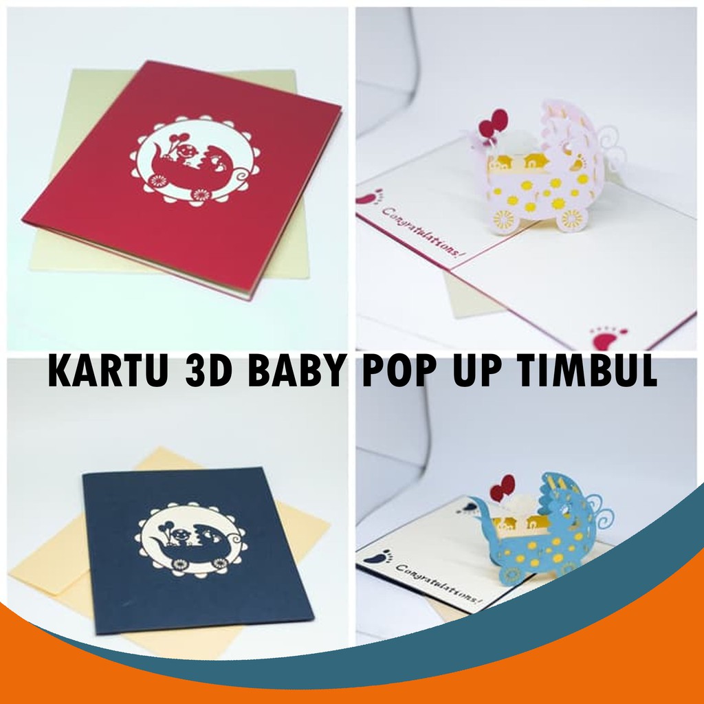 Jual KARTU 3D POP UP BAYI KELAHIRAN BAYI TIMBUL UCAPAN SELAMAT CARD ...