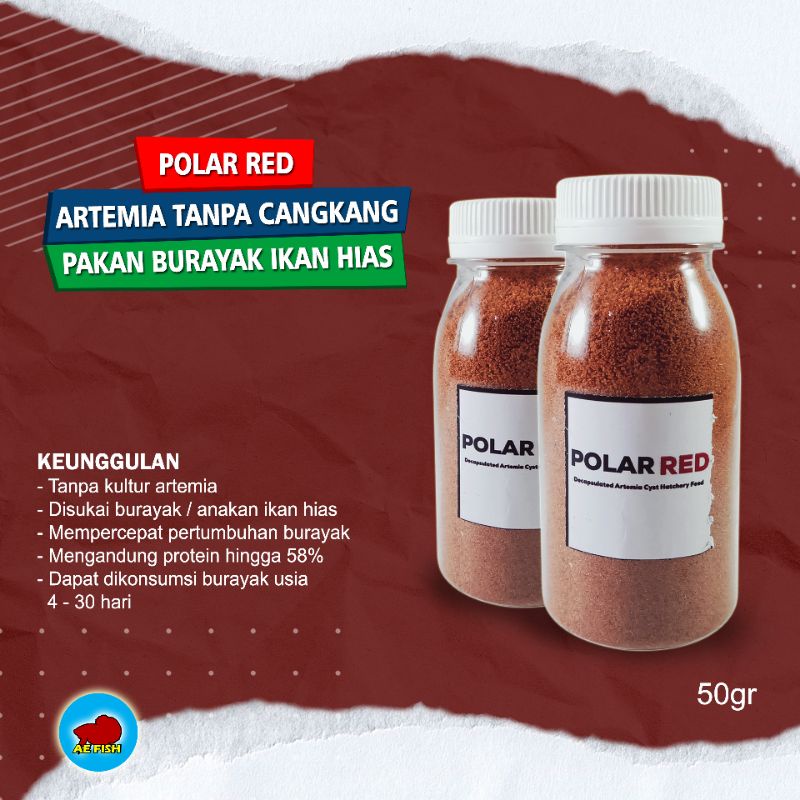 Jual Polar red 50gr Artemia tanpa cangkang tanpa kultur polared pakan ...