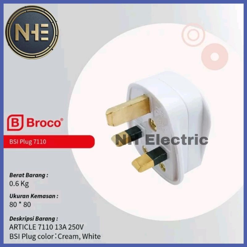 Jual Steker Ac Galleo 7110 White Broco Steker Kaki 3 Bsi Plug Broco ...