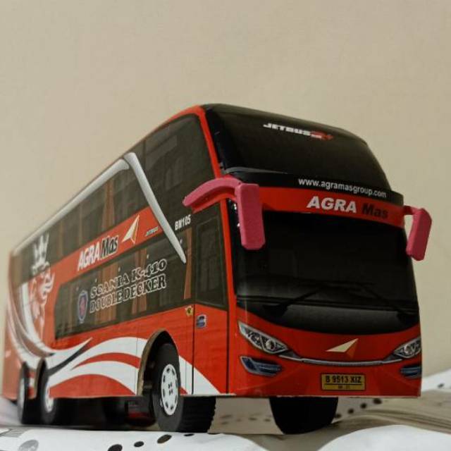 Jual Miniatur Bus bis / mainan bus bis Agra mas double decker | Shopee ...