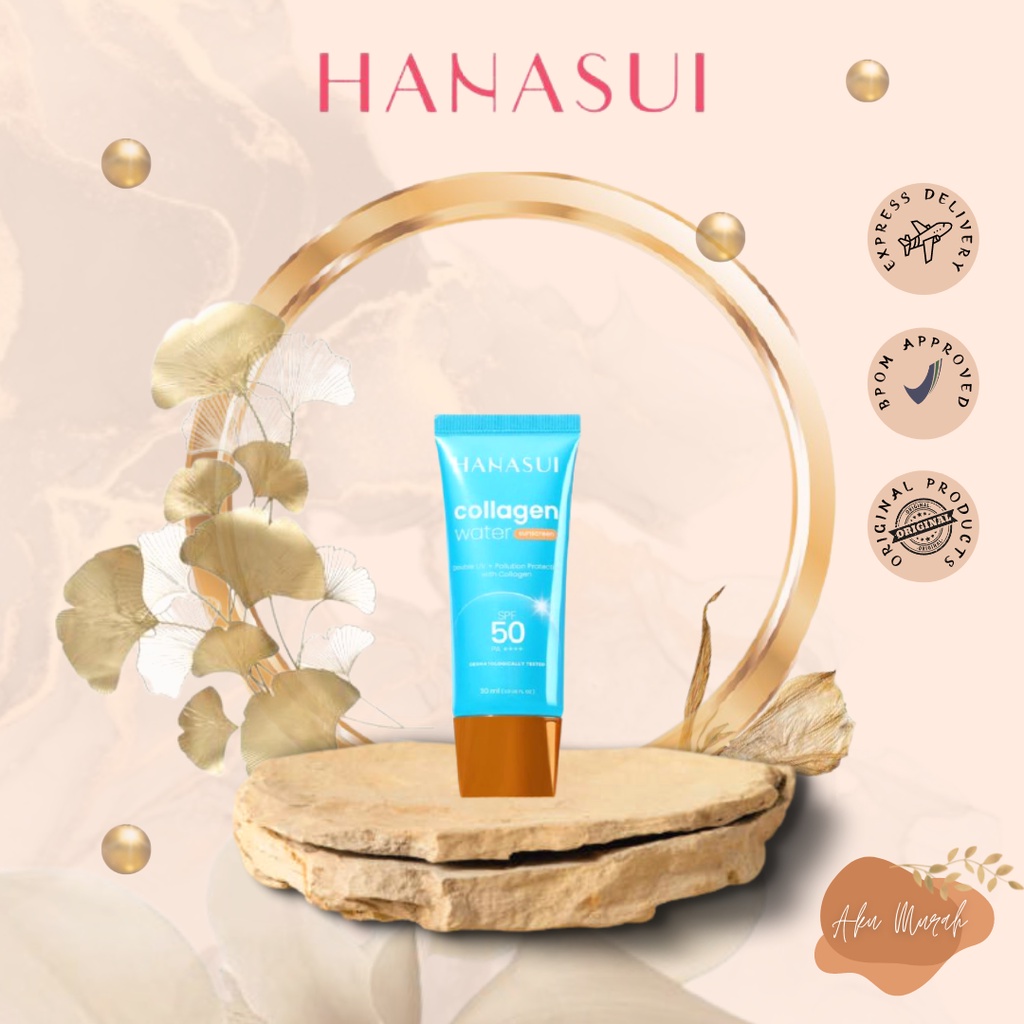 Jual HANASUI COLLAGEN WATER SUNSCREEN SPF 50 PA ++++ 30gr [BOTOL BIRU ...