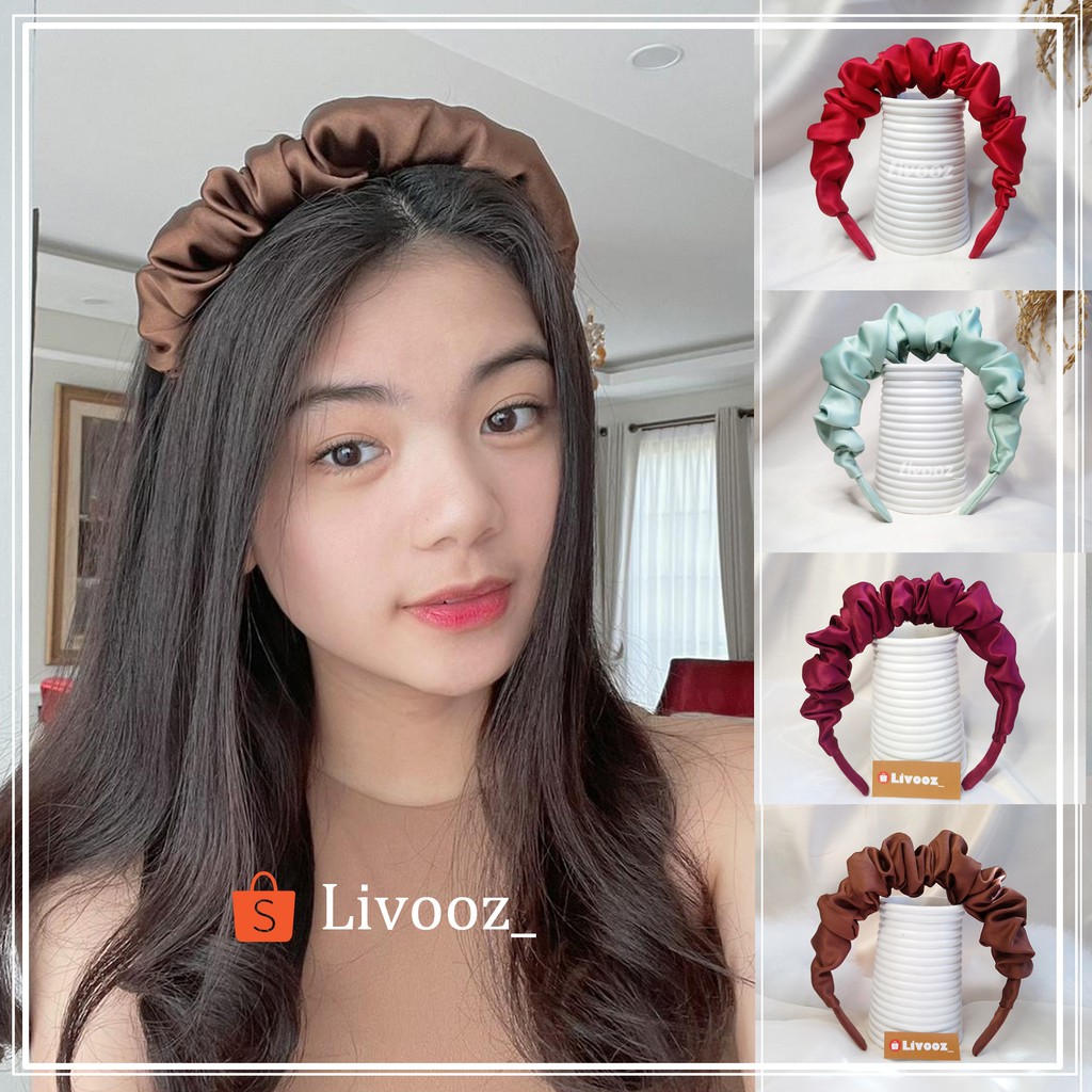 Jual Medium Ruffle Bandana Bondu Scrunchie bando ruffle Korea bando ...
