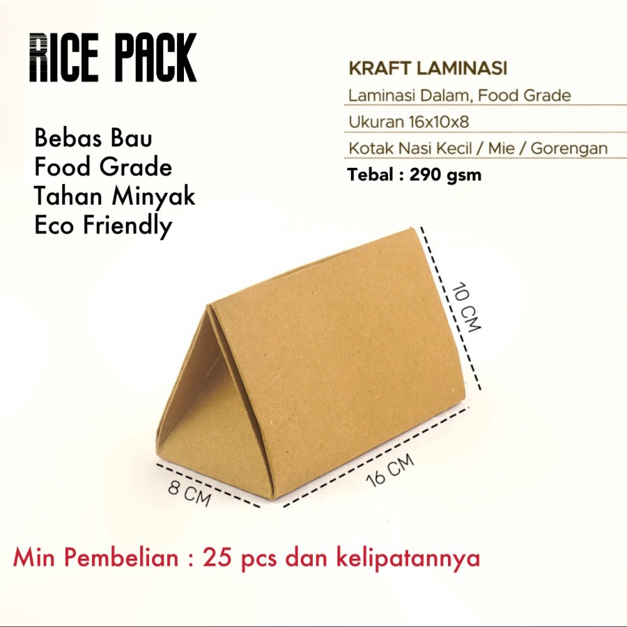 Jual BUNGKUS NASI LIPAT KEKINIAN RICE PACK MIE KRAFT LAMINASI | Shopee ...