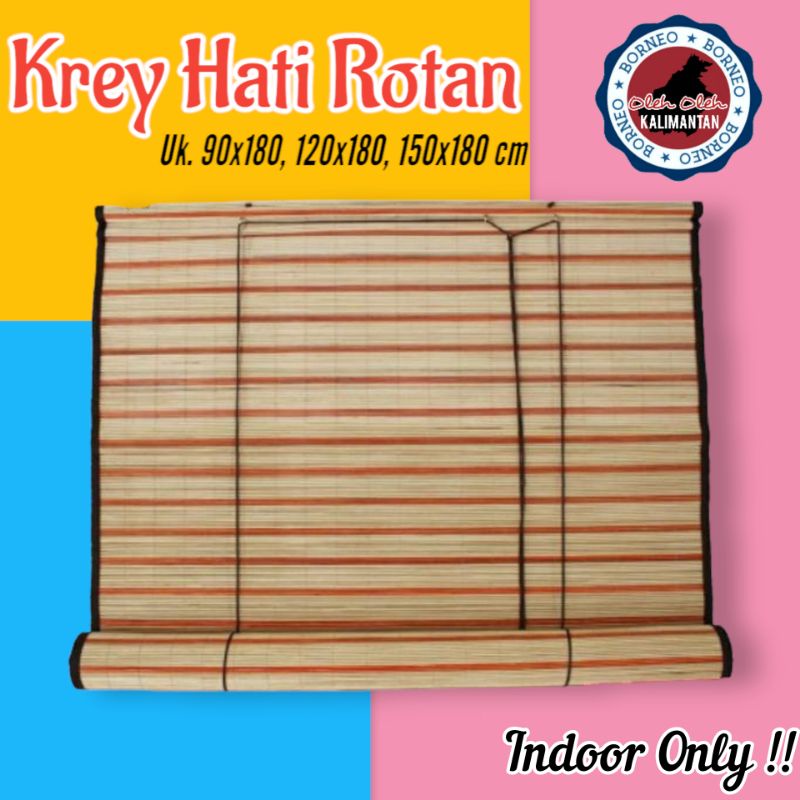 Jual Krey Hati Rotan 90x180 cm Tirai Krei Gorden | Shopee Indonesia