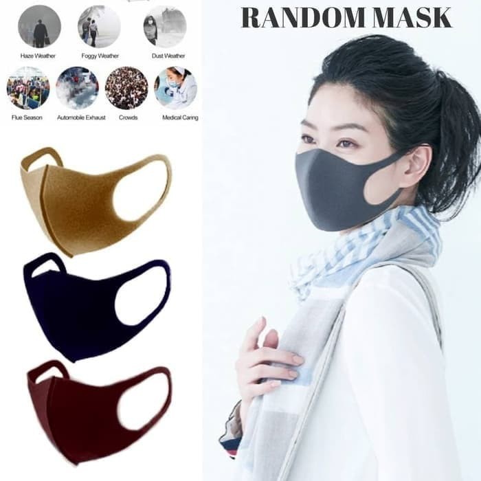 Jual Original Masker Korea Bahan Kain Scuba Asli Tebal dan Adem Ready ...