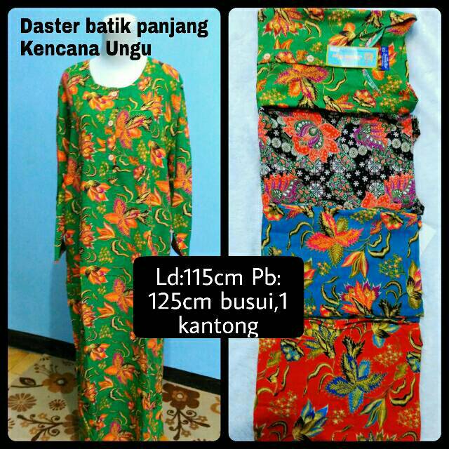Jual Daster batik muslim panjang daster KU Kencana Ungu berkualitas ...
