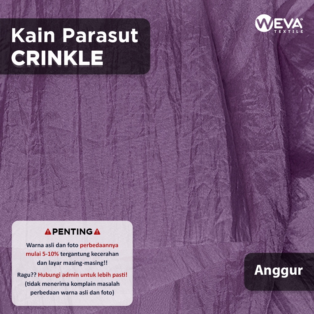Jual Bahan Kain Parasut Kringkel - Kain Crinkle Premium Weva Textile ...